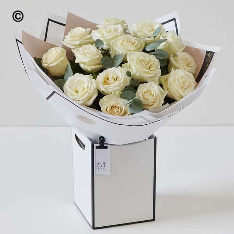 Beautifully Simple White Rose Bouquet - Williamson’s My Florist